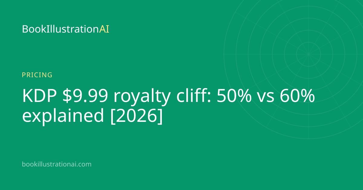 KDP $9.99 royalty cliff: 50% vs 60% explained [2026] | BookIllustrationAI